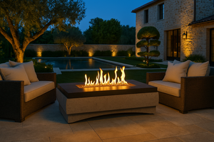 American Fyre Designs River Rectangle Firetable | The Fire Pit Collection