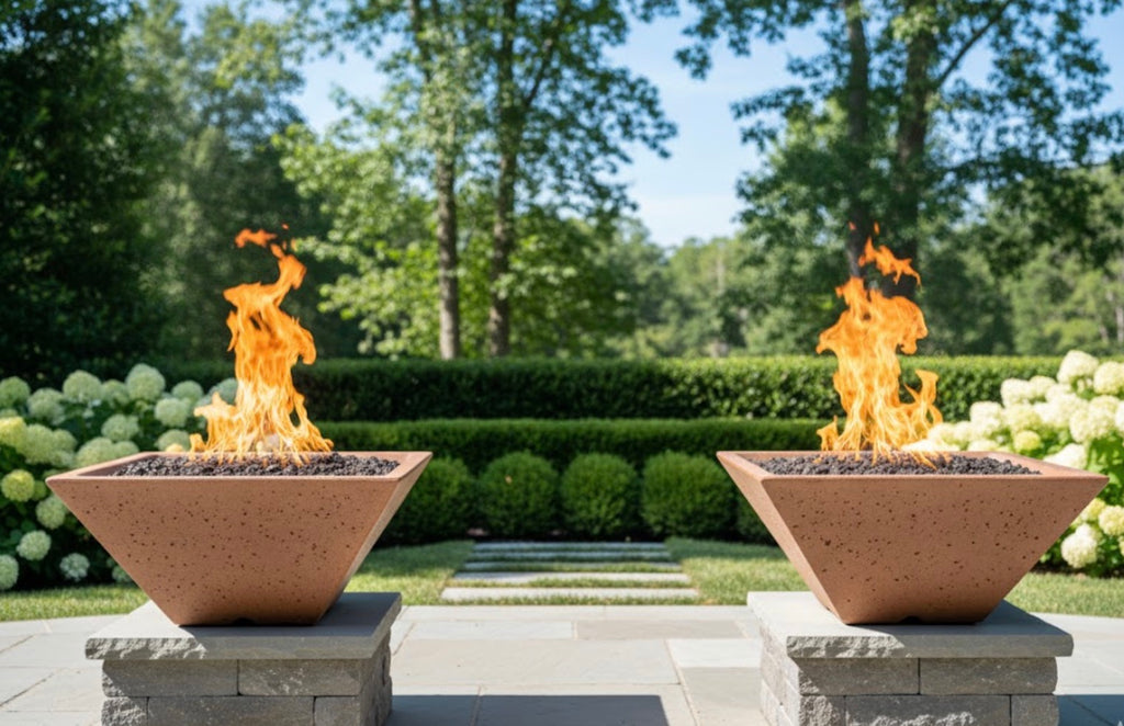 Slick Rock Concrete Ridgeline Square Fire Bowl - Match Ignition