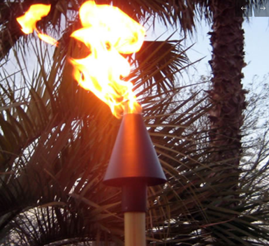 Black Cone Automated Gas Tiki Torch + Free Cover